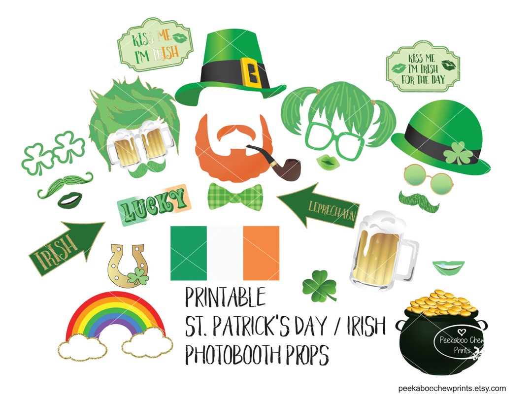 St Patricks Day Photo Booth Props Saint Paddys Day Party Photobooth ...