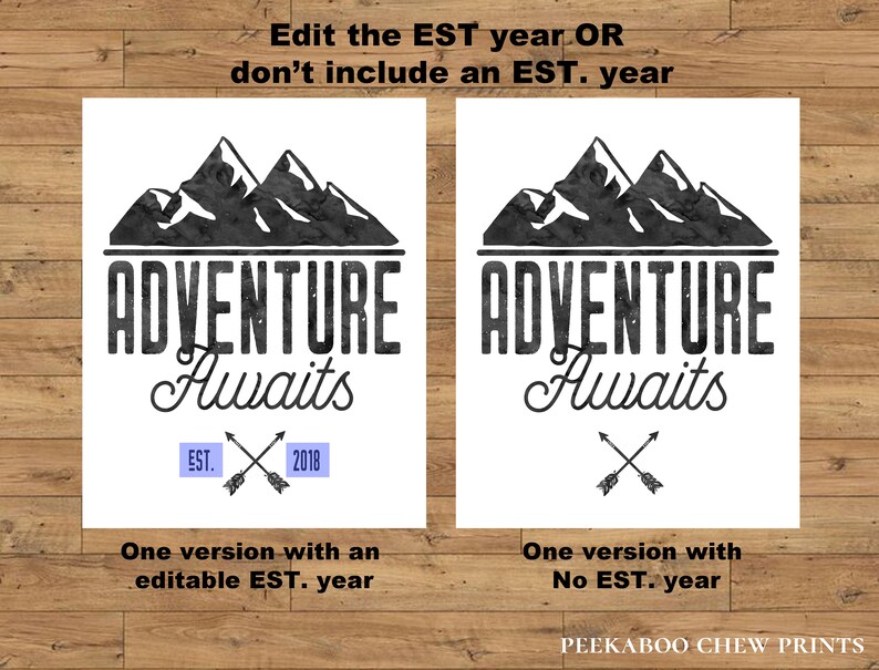 Adventure Awaits EDITABLE PRINTABLE Wall Art Retro Camping - Etsy