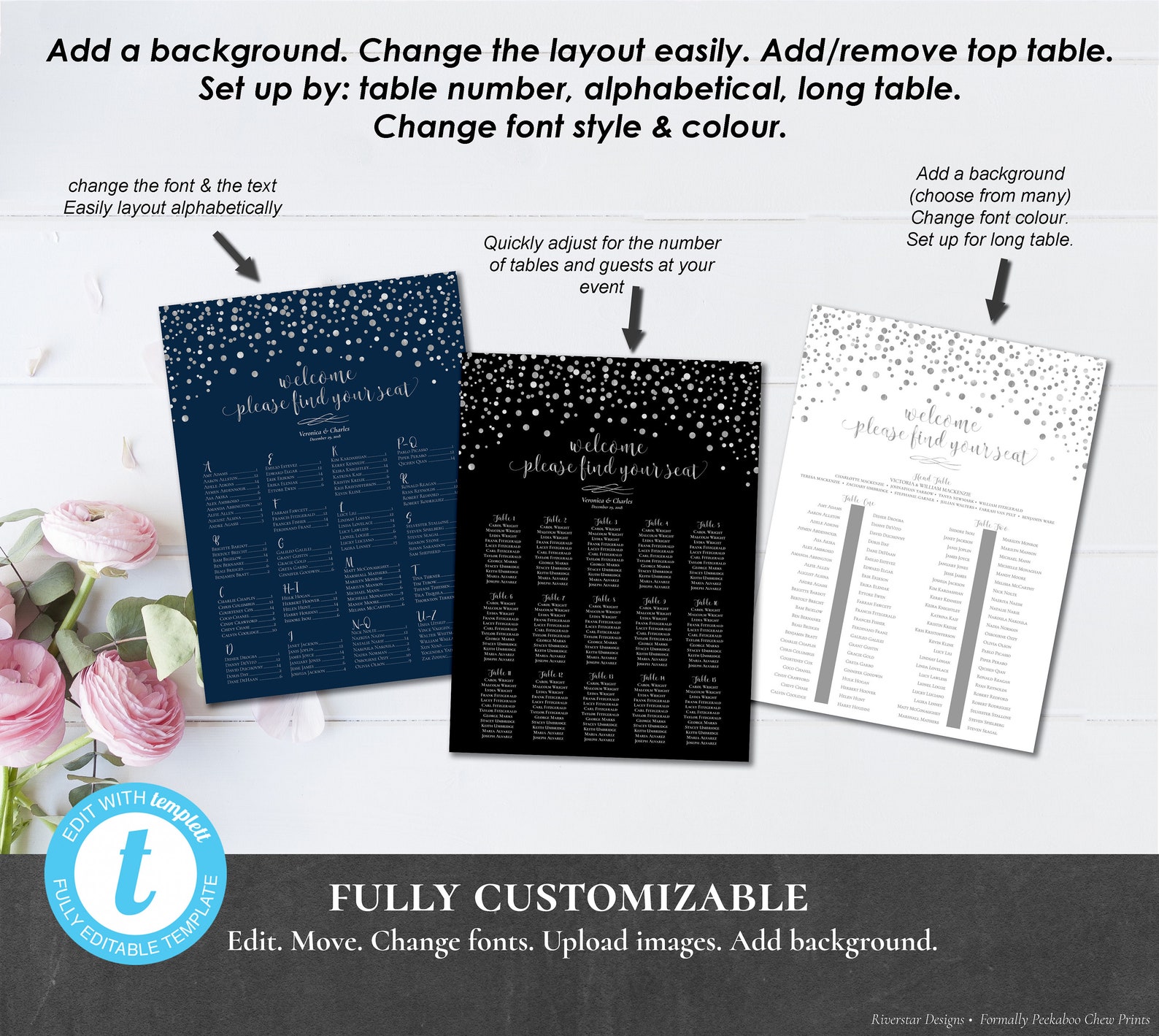 Wedding Seating Chart Table Assignment Poster Reception Dinner - Etsy