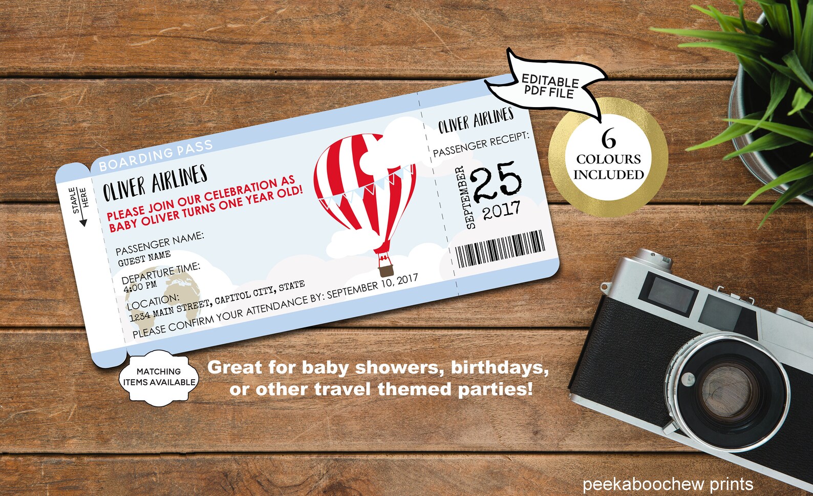 Boarding Pass Party Invitation Editable Printable World - Etsy