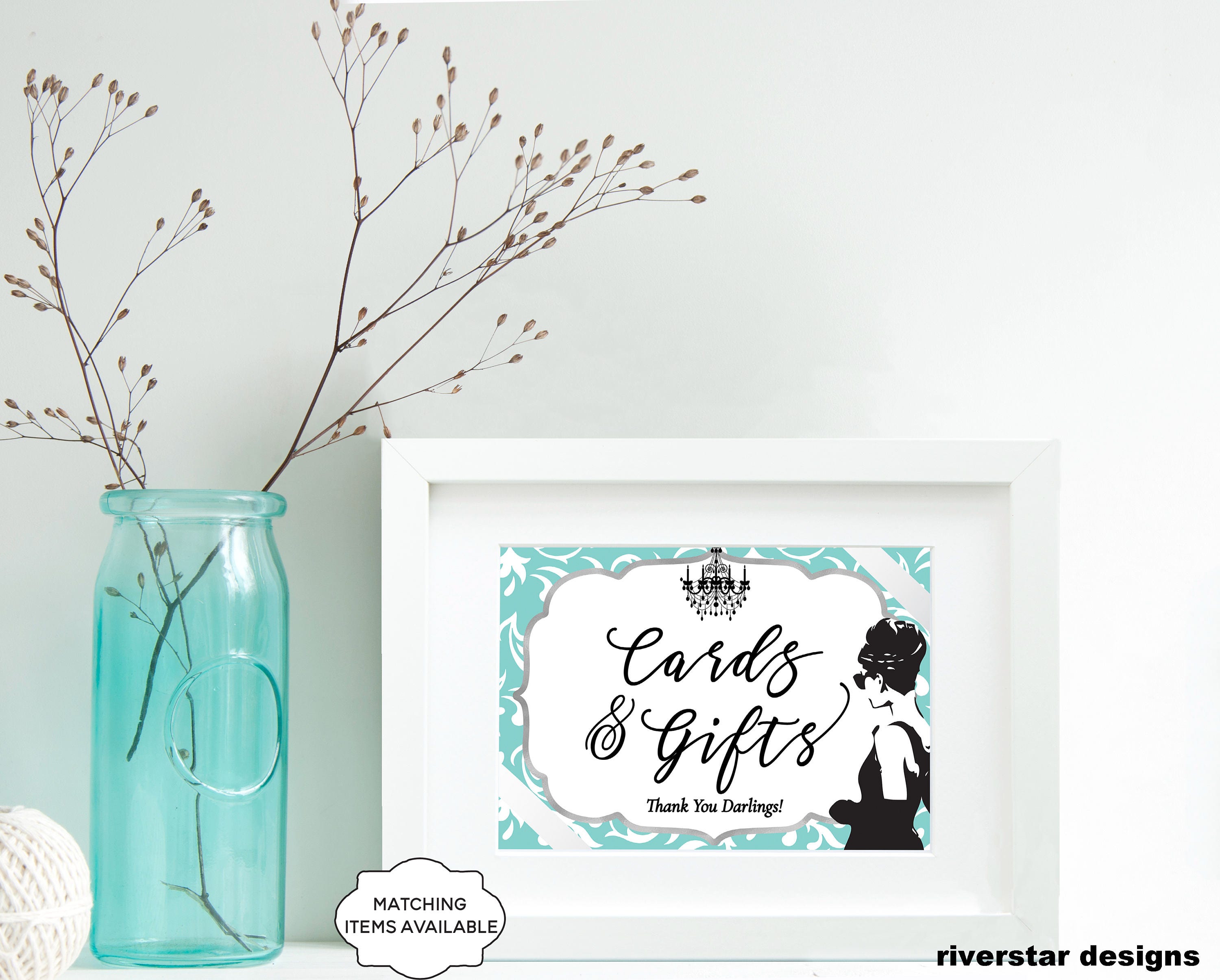 Cards and Gifts Table Sign Breakfast at Tiffanys Theme | Etsy