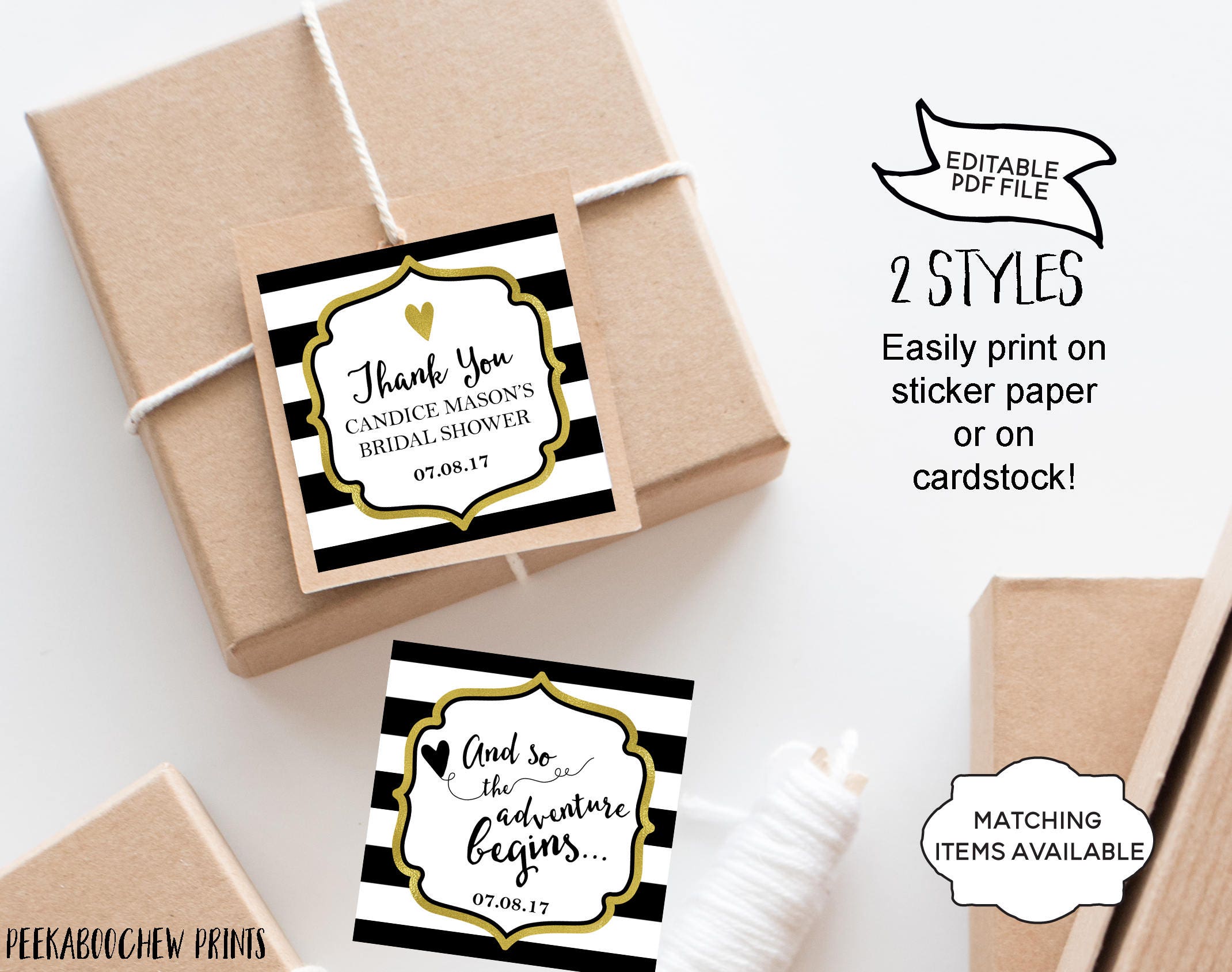 Thank You Favor Tags Favour Sticker Template EDITABLE - Etsy