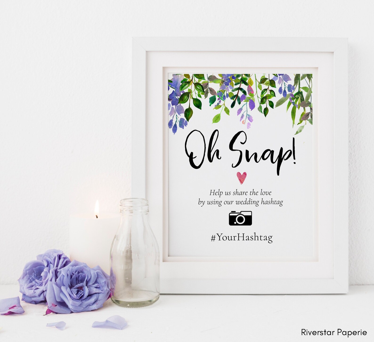 Oh Snap Wedding EDITABLE PRINTABLE Hashtag Sign Snapchat | Etsy