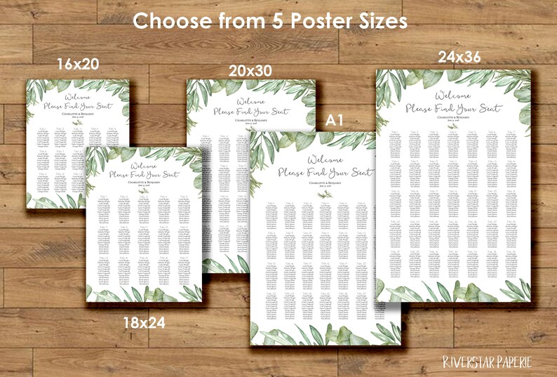 Wedding Seating Chart Table Assignment Poster Reception Dinner | Etsy