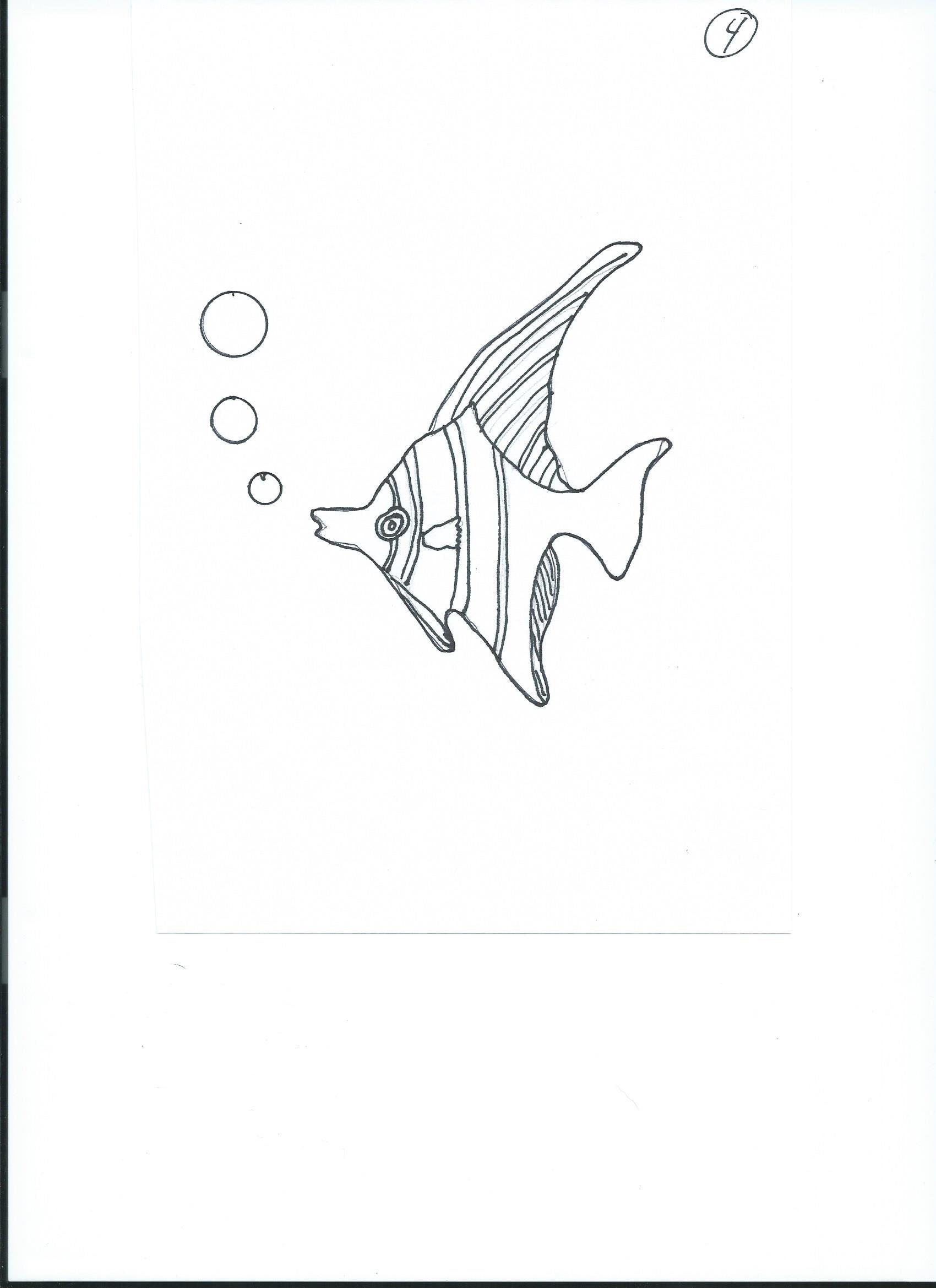 Fish Stencil Tropical Fish Stencil SIMPLE Pattern Set of Two Fish ...