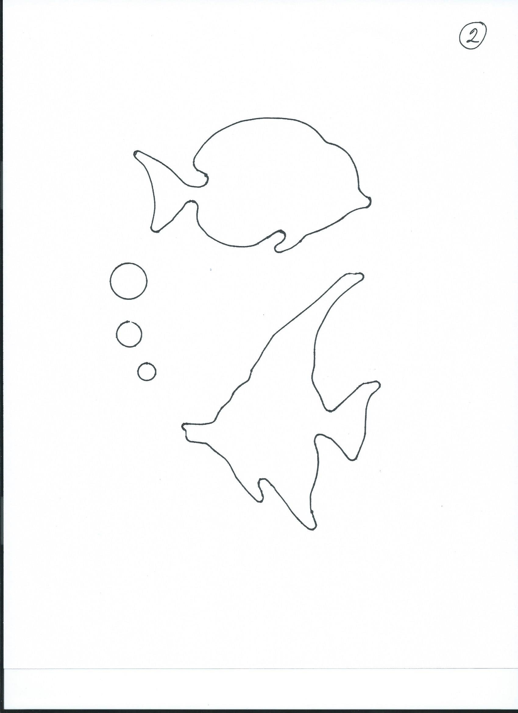 Fish Stencil Tropical Fish Stencil SIMPLE Pattern Set of Two Fish ...