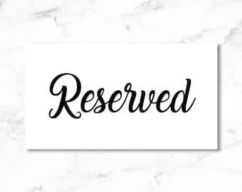 Reserved Sign Wedding Vinyl - Etsy