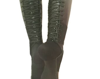 Leather Trapeze Boots - Etsy