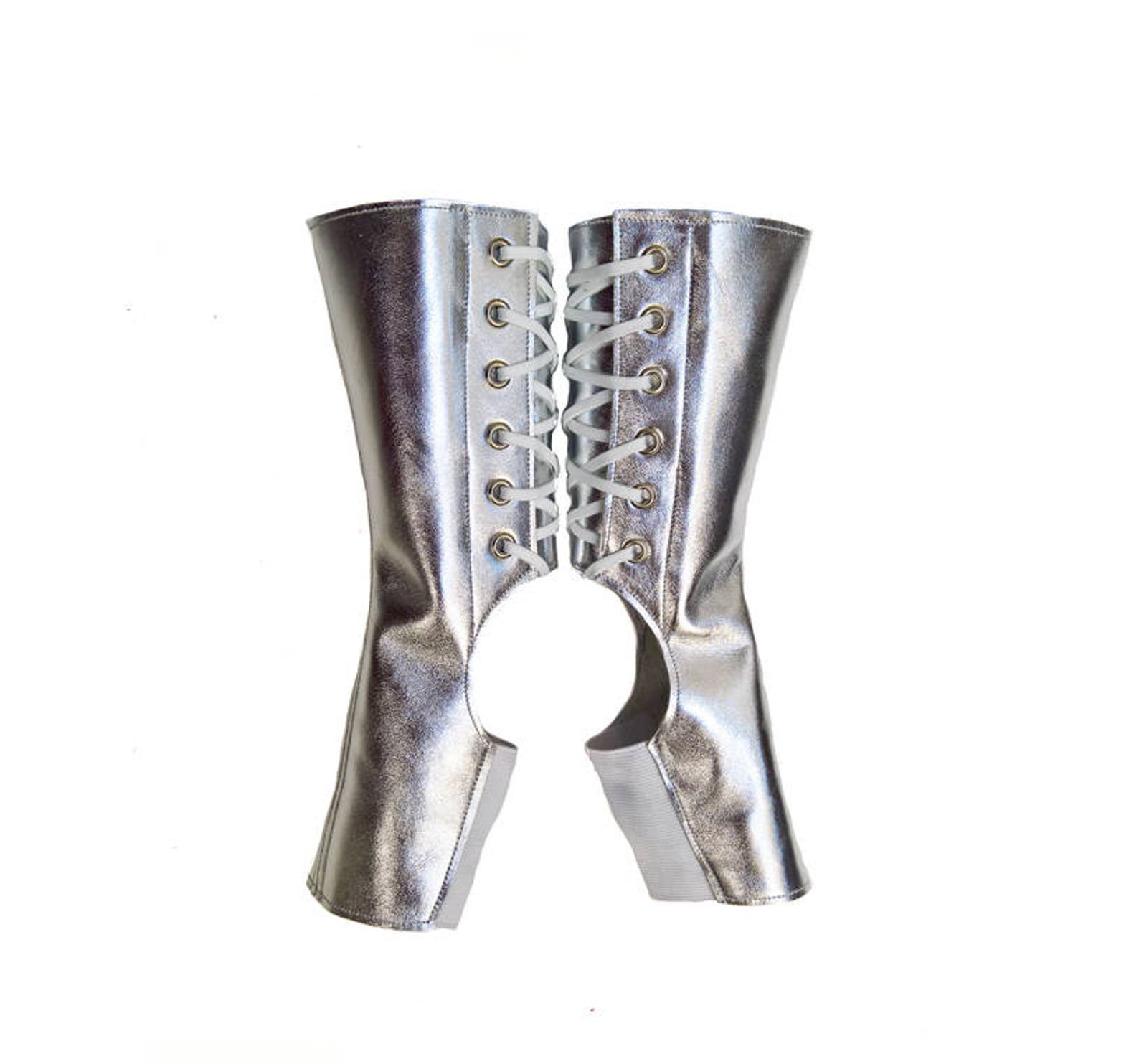 Isabella Mars Short Silver Metallic POLE DANCE & Aerial Boots | Etsy