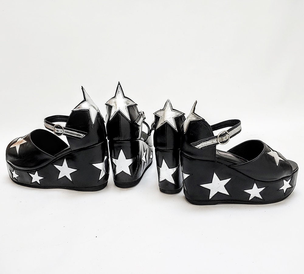 STARDUST Star Platform Shoes Sandals Isabella Mars Black - Etsy