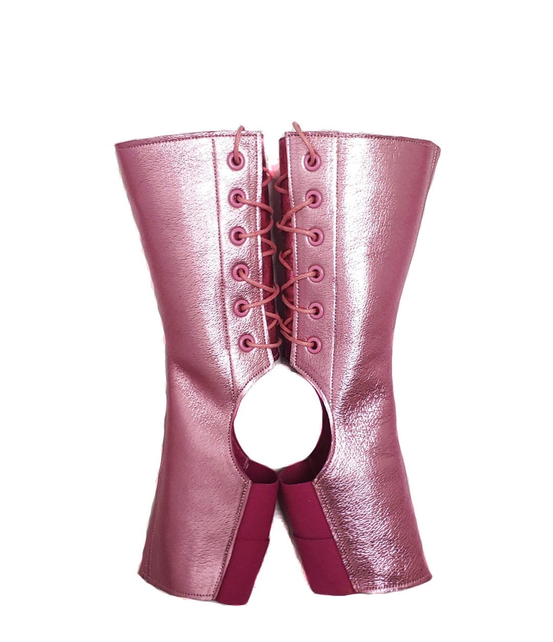 Isabella Mars SHORT Aerial Boots in PINK Metallic Leather - Trapeze ...