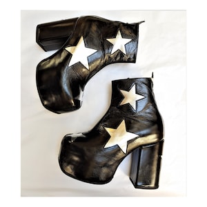 STARDUST Star Platform Glam Circus Boots - Isabella Mars - Black ...