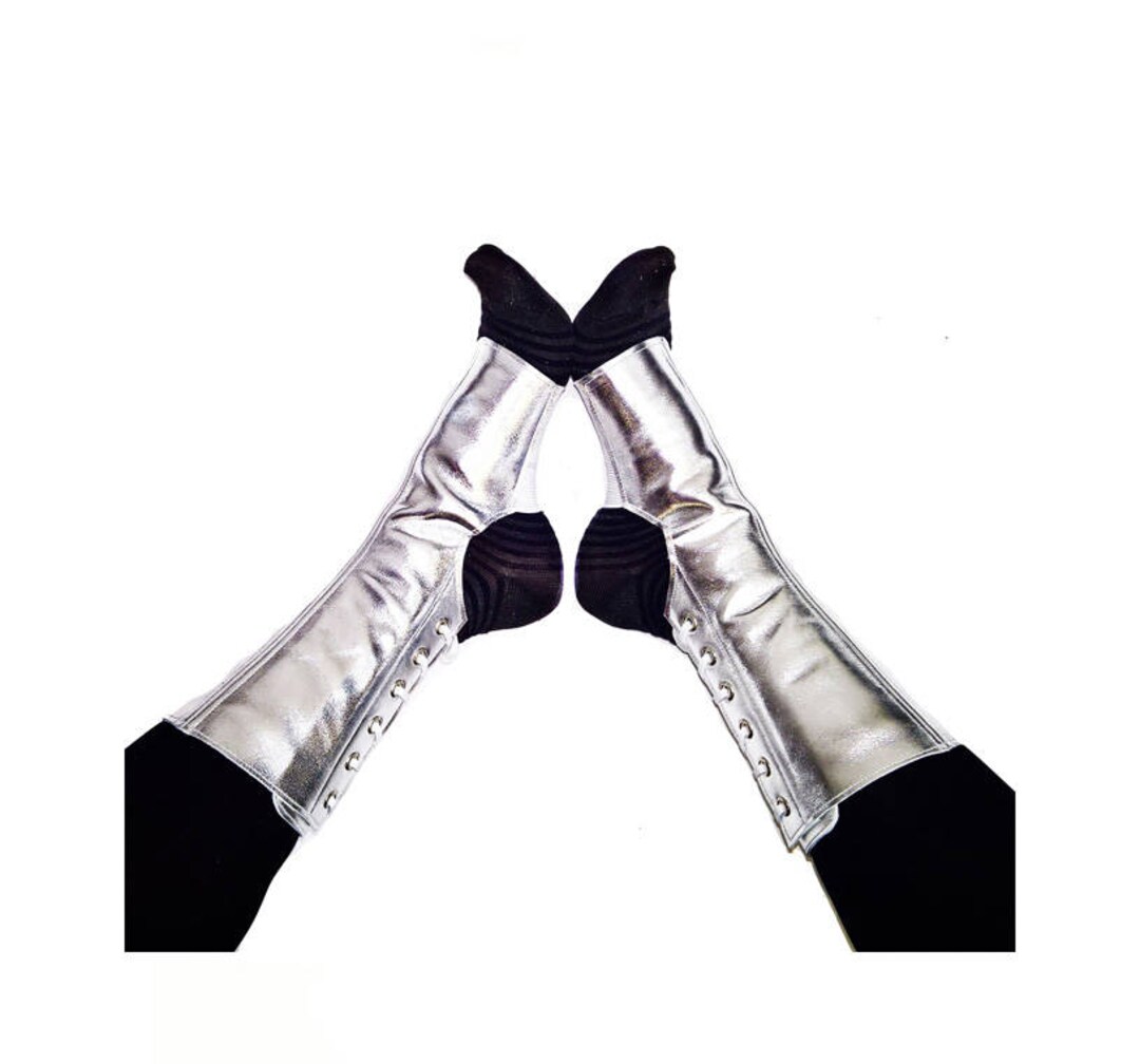 Isabella Mars Short Silver Metallic POLE DANCE & Aerial Boots Trapeze ...