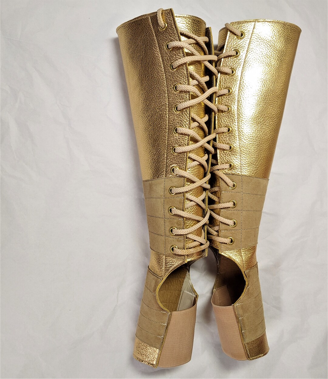 Isabella Mars GOLD Metallic AERIAL BOOTS Full Length Standard Sizes ...