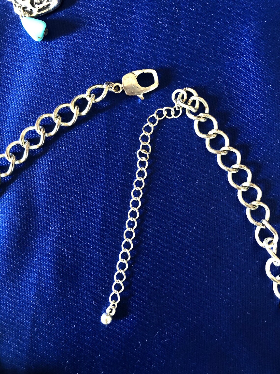 Chunky Silver & Turquoise Choker Style Necklace With Matching - Etsy UK