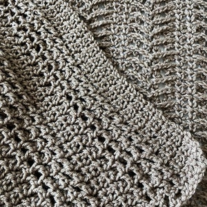 Soft Brown Herringbone Crochet Throw - Etsy
