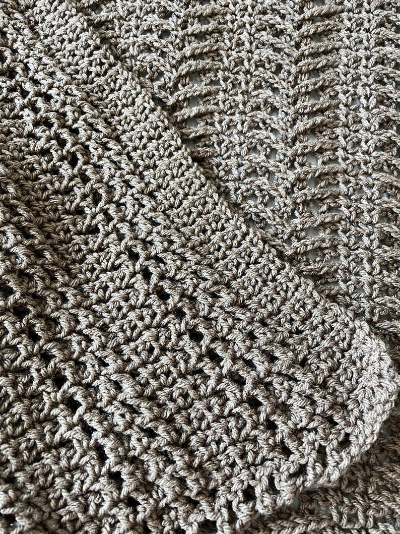 Soft Brown Herringbone Crochet Throw - Etsy