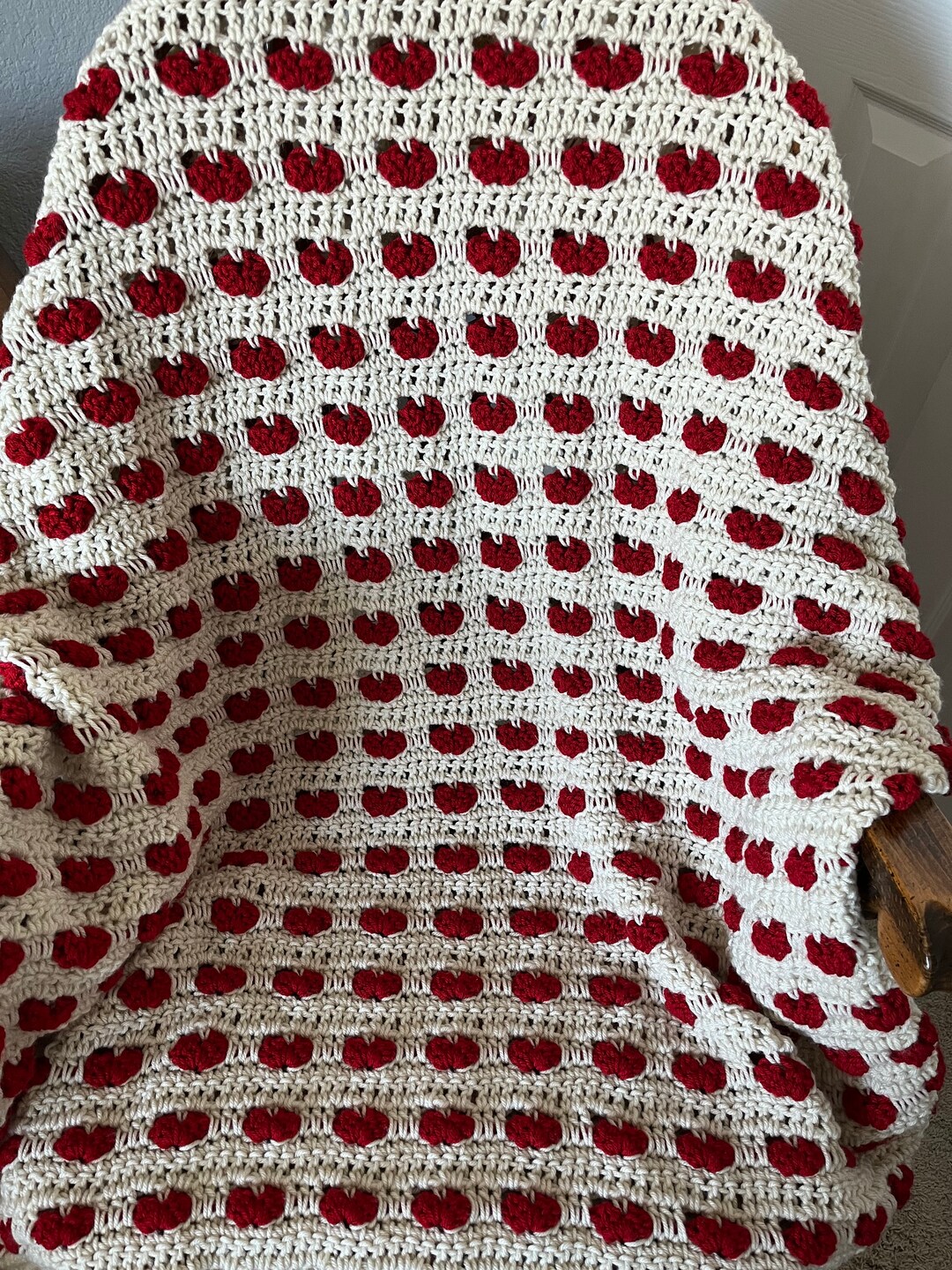 Red Heart Crochet Throw - Etsy