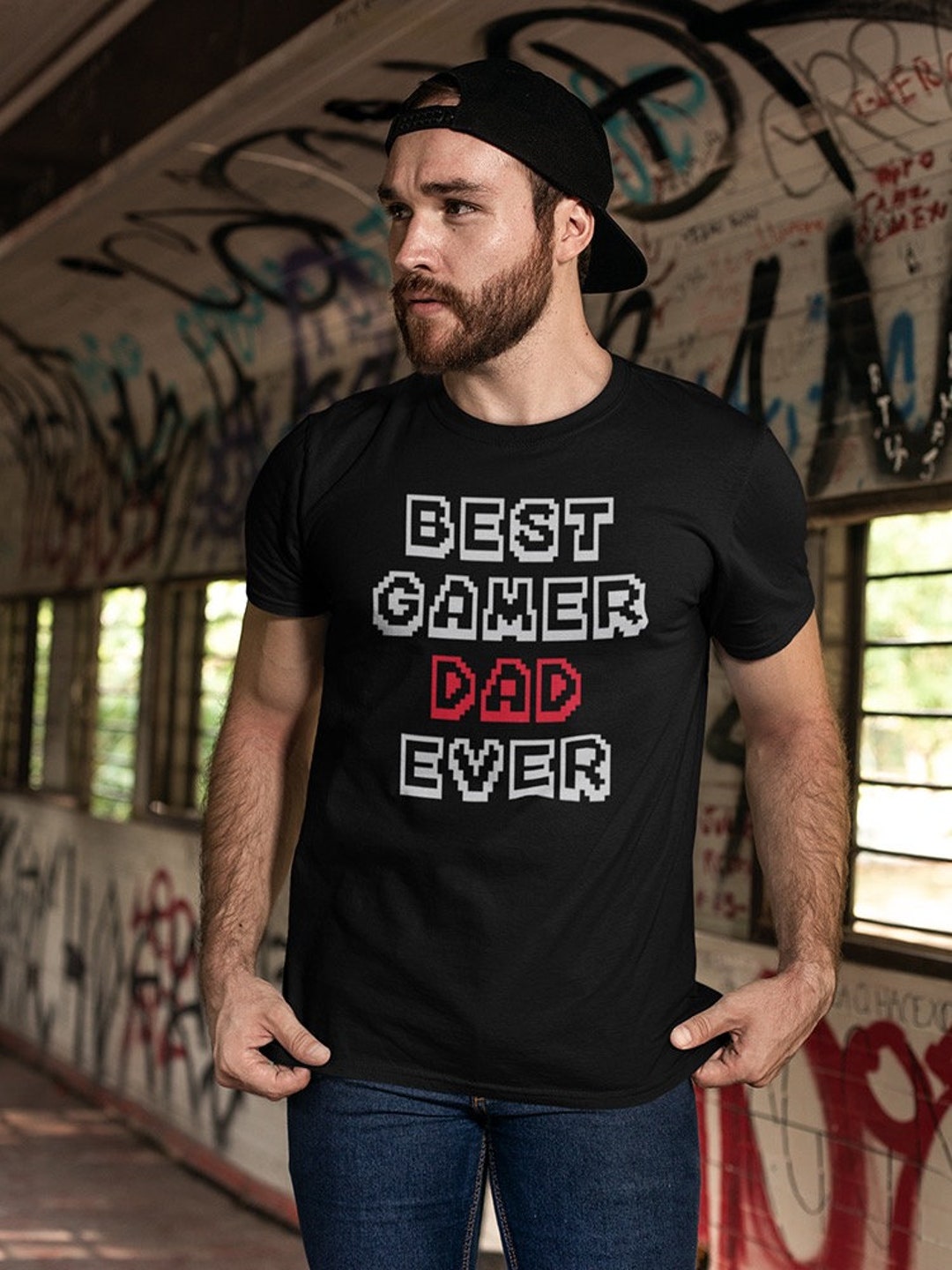 Best Gamer Dad Ever Graphic Tees For Men Father T Shirt Etsy