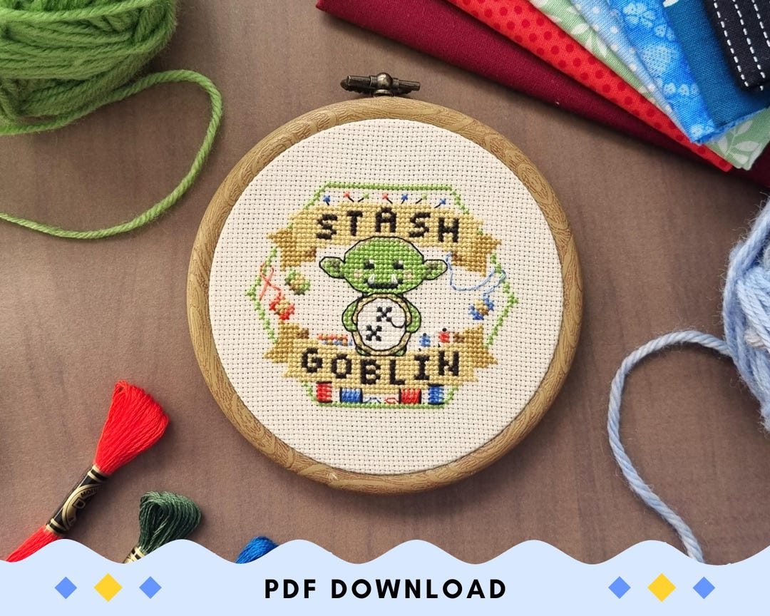 Stash Goblin - MINI Version - Crafter's Cross Stitch Pattern - Etsy