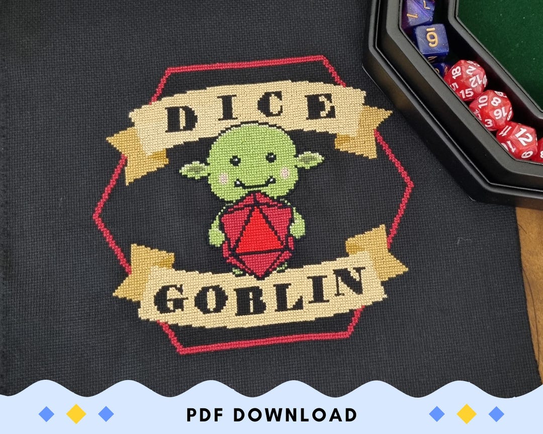 Dice Goblin - Nerdy Cross Stitch Pattern - Etsy