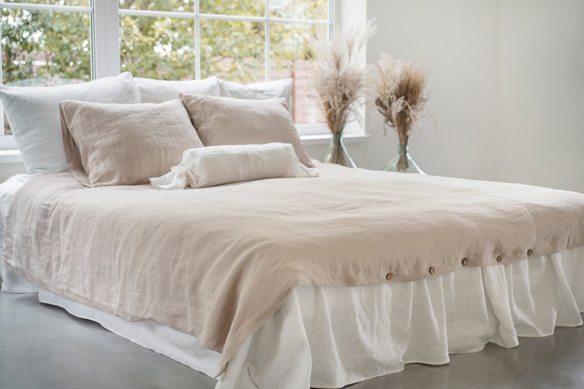 Natural Linen Flat Sheets / Linen Bed Sheets / Bedroom Decor / Super ...