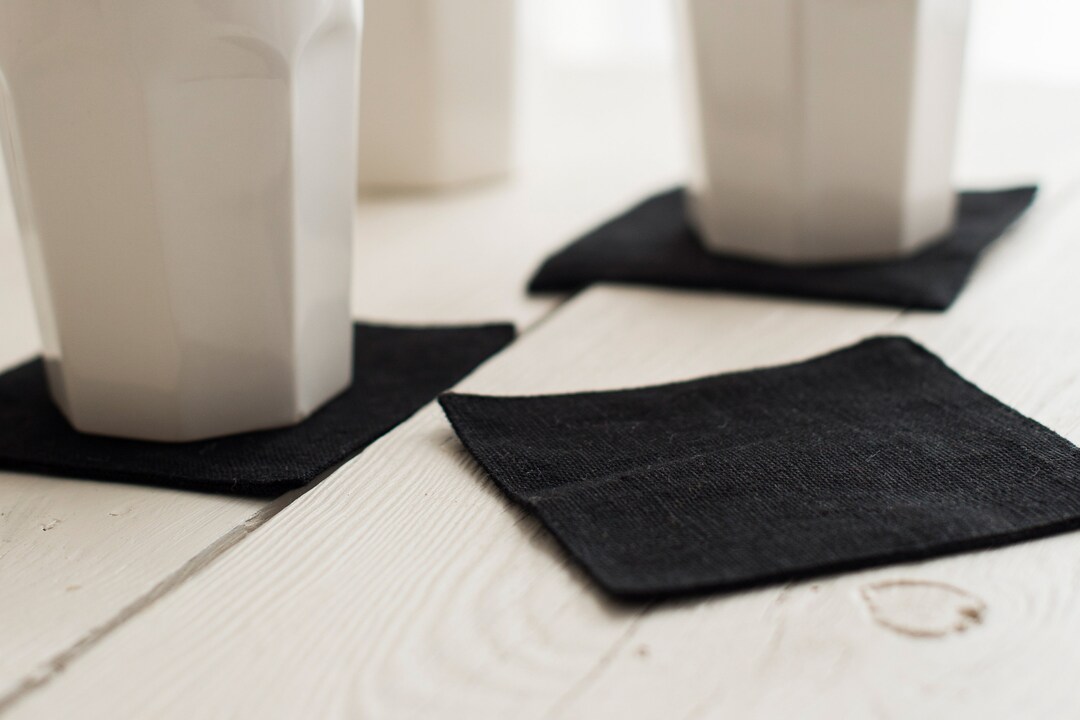 Washed Linen Coaster Sets in 22 Colors / Mug Coaster / Cup Coasters ...