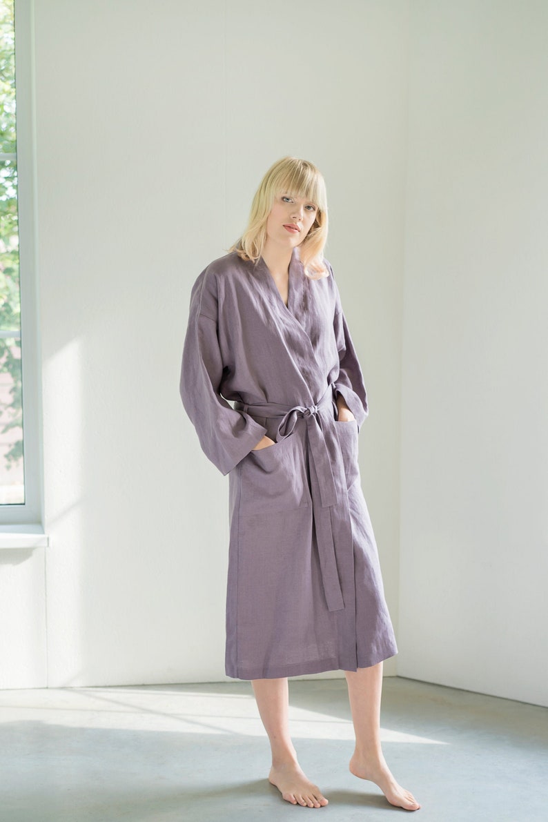 Linen Bath Robe / Spa Robe / Sauna Robe / Unisex Linen Robe / - Etsy