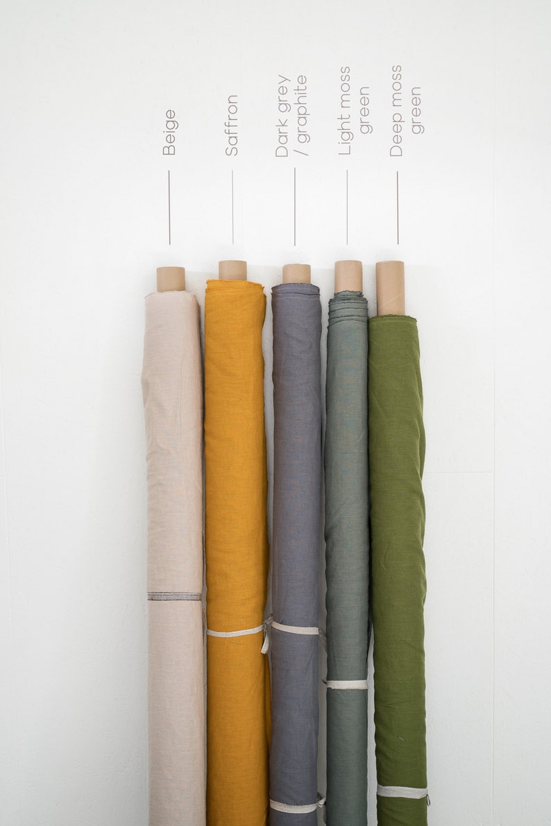 Linen Fabric by Yard / Linen Fabric by Meter / Available in 16 Colors ...