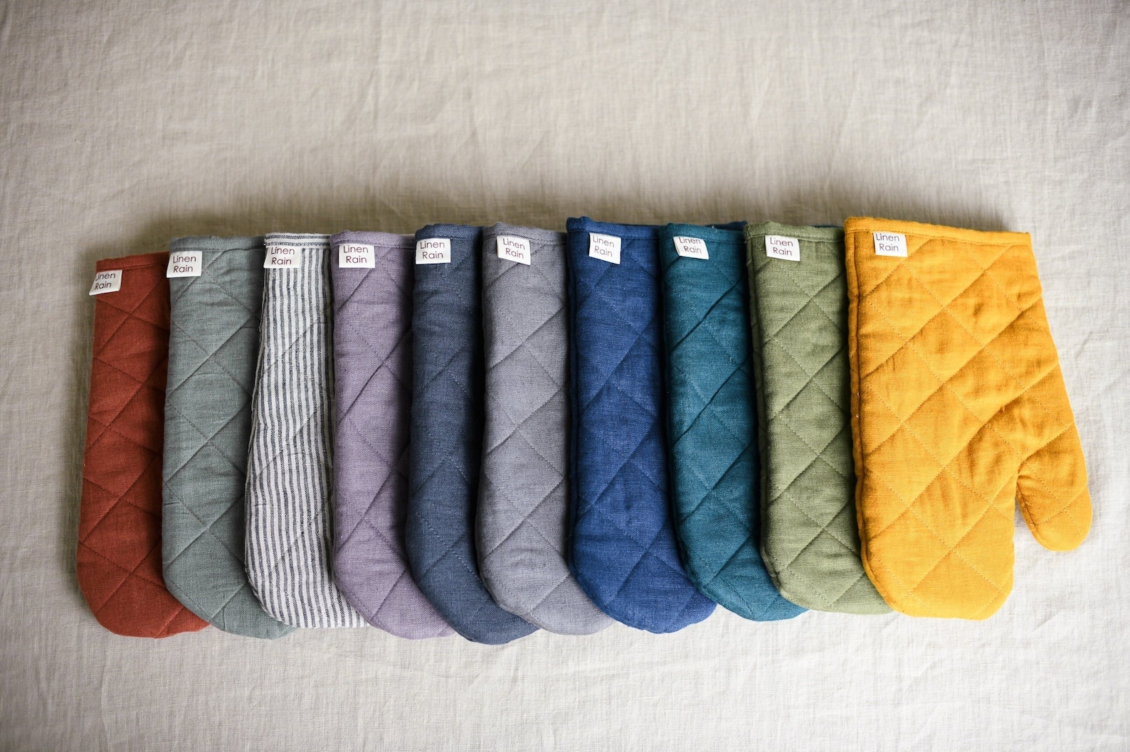Natural Linen Oven Gloves / Kitchen Gloves / Housewarming Gift / Eco ...