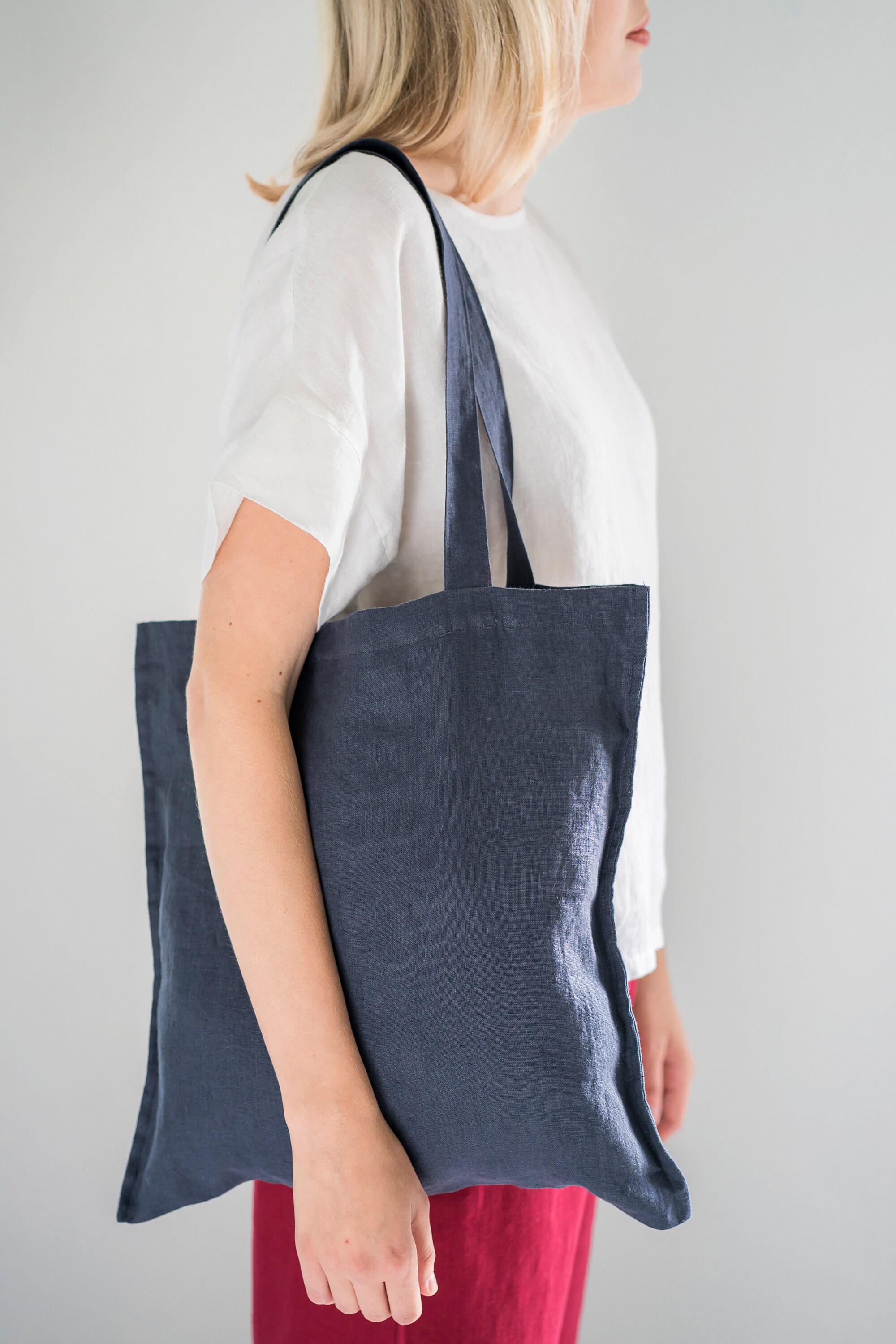Natural Linen Tote Bag / Linen Shopping Bag / Market Bag / | Etsy