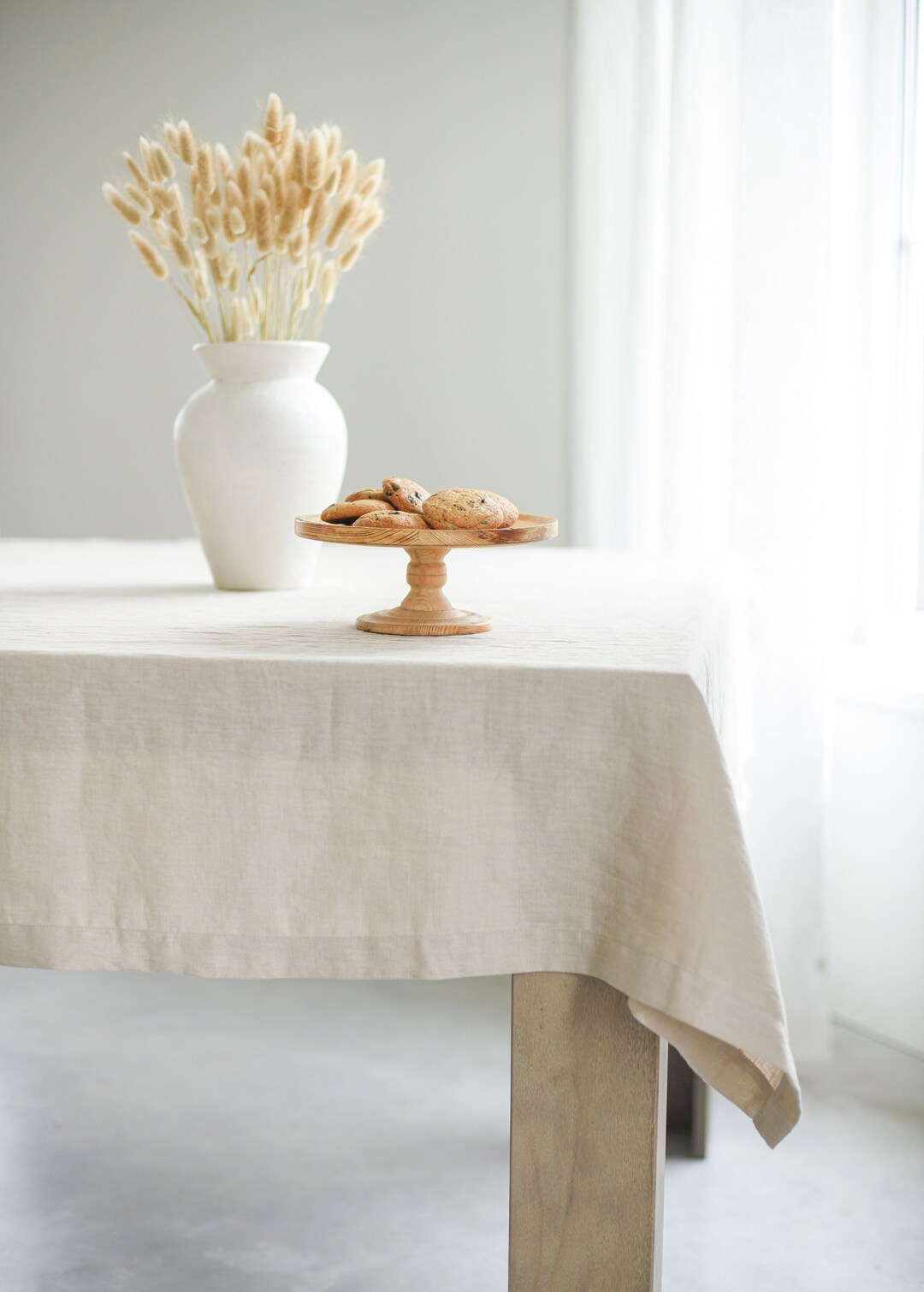 Natural Linen Tablecloth / Handmade Linen Tablecloth / Natural Linen ...