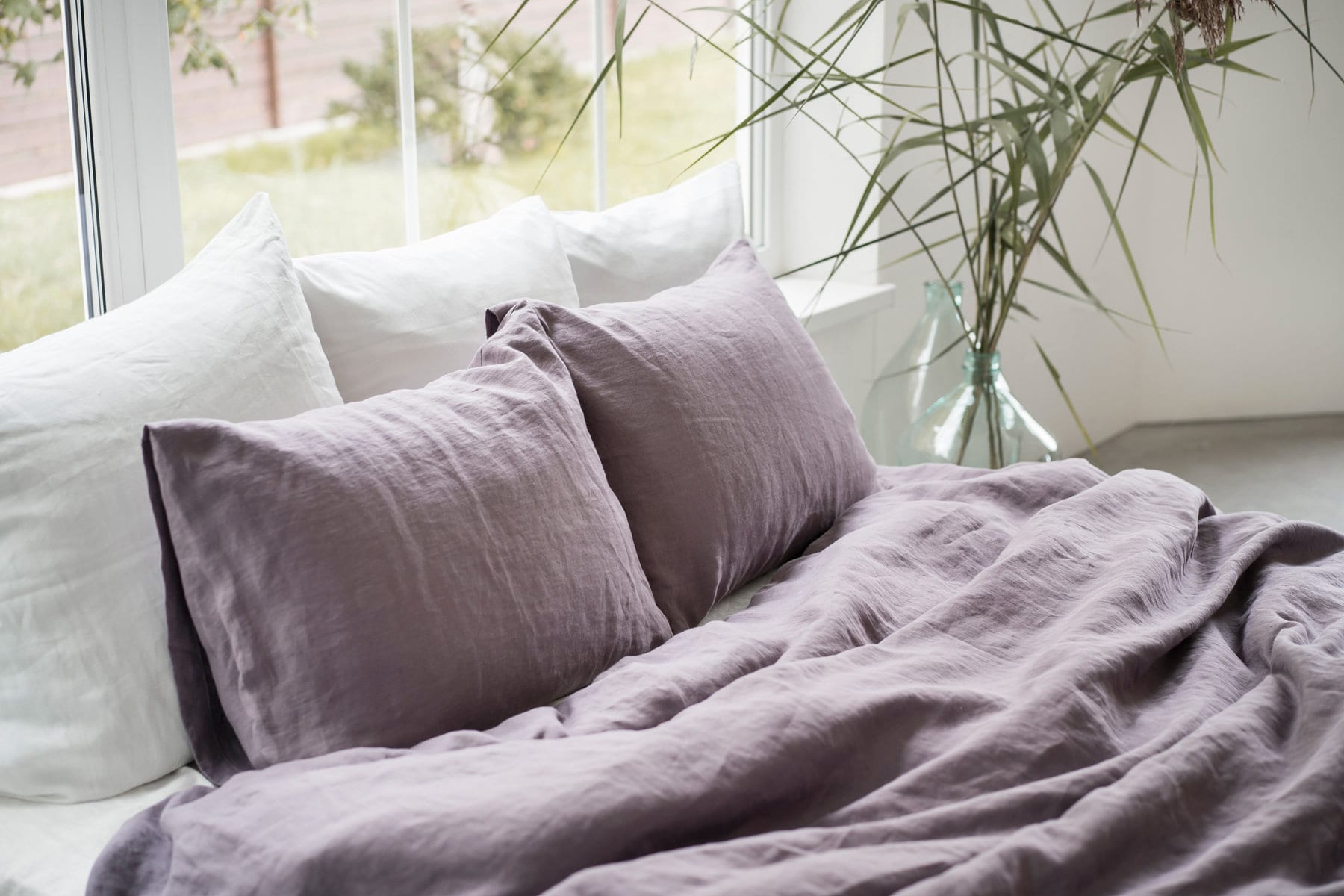 Natural Linen Bedding Set / King and Queen Washed Linen Duvet | Etsy