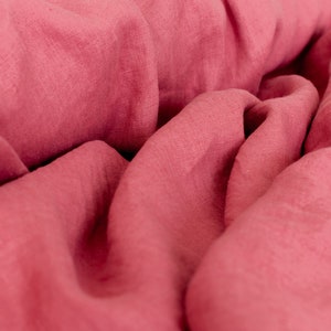 Raspberry Linen / Softened Linen Fabric by Yard / Linen Fabrics by ...