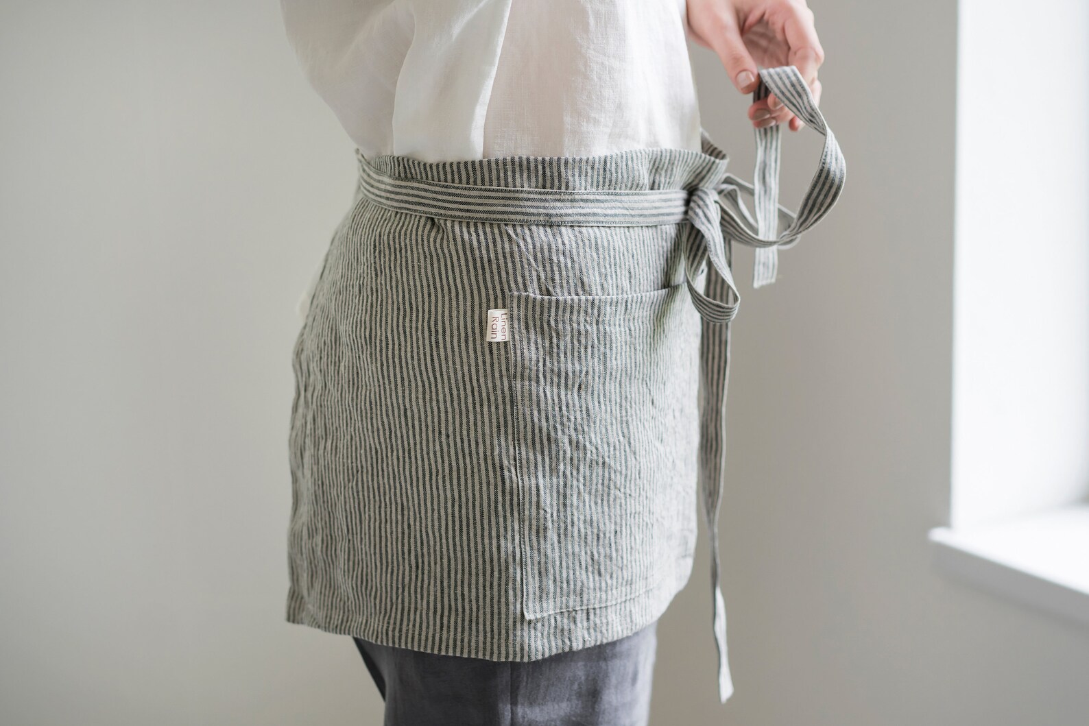 Simple Half Apron With Pockets MELISSA/ Half Apron With Laces - Etsy