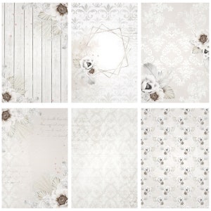A4 Wedding Lace Digital Paper, Neutral Boho Background, Watercolor ...