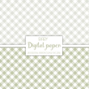 Savage Green Baby Elephant Digital Paper Pack, Instant Download, Gender ...