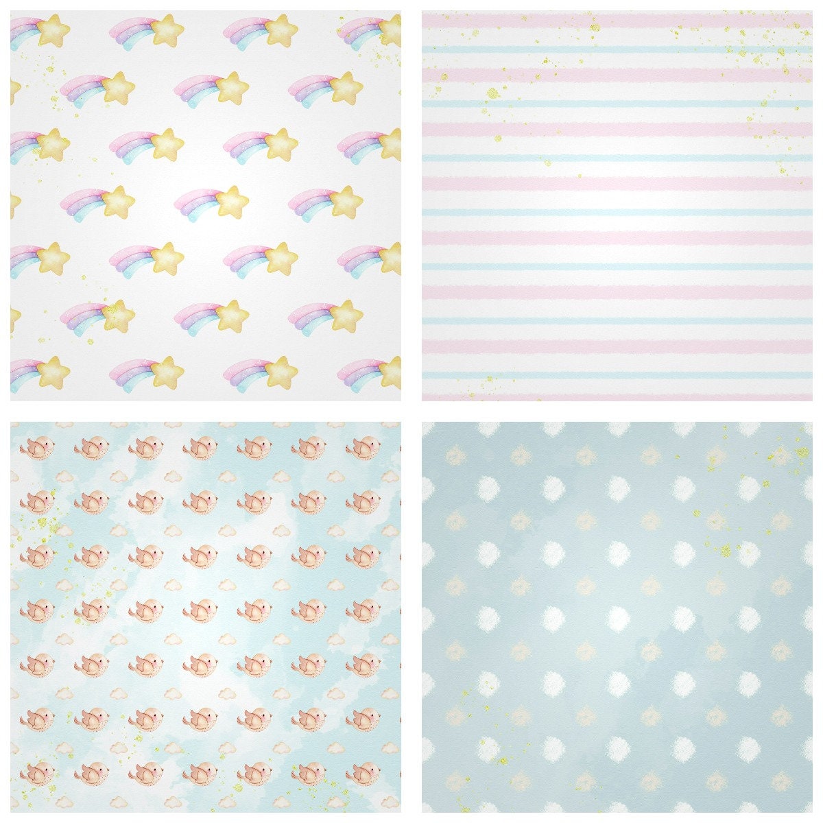 Unicorn Digital Paper Pastel Rainbow Seamless Pattern Baby - Etsy