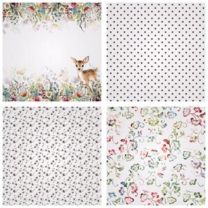 Baby Cute Forest Animals Digital Paper Pack, Wild Flowers Printable ...