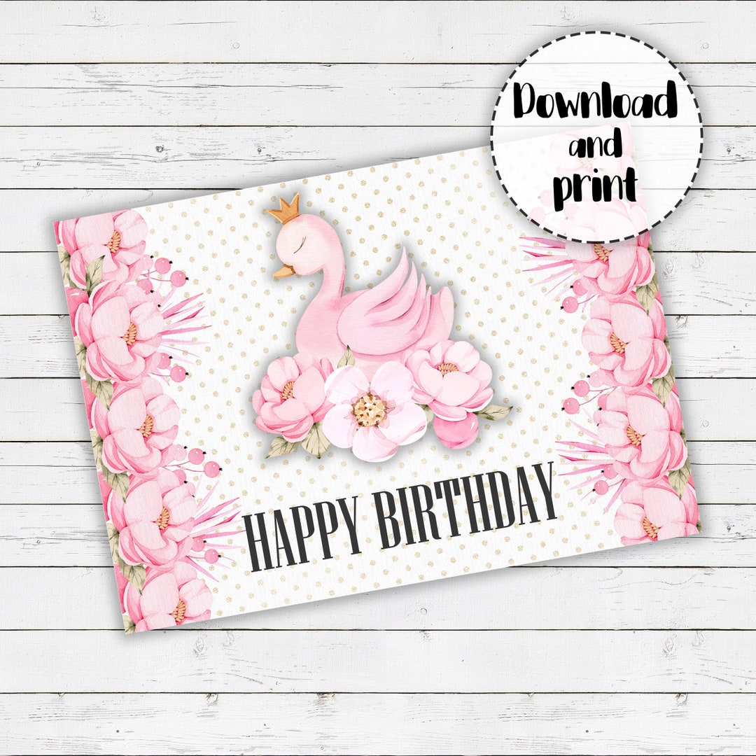 Birthday Greeting Card for Girl, Printable - Etsy