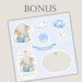 Blue Baby Boy Elephant Digital Paper Pack, Newborn Cute Beige Scrapbook ...
