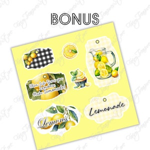 Lemon Digital Paper Pack, Lemonade Pattern, Black and Yellow, Summer ...