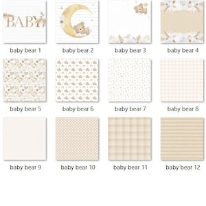 Boho Baby Teddy Bear Digital Scrapbooking Paper Pack, Boy Girl Album ...