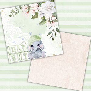 Cute Jungle Animals Digital Paper Pack, Watercolor Baby Safari Animals ...