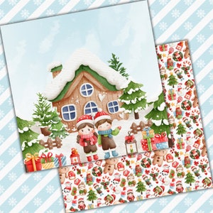 Christmas Digital Paper, Printable Gnomes, Christmas Sweets, Winter ...