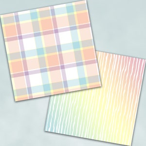 Rainbow Digital Scrapbook Paper Pack 12x12, Pastel Colors Flowers ...