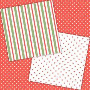 Christmas Elf Digital Paper Pack, Festive Scrapbooking Album, Red Xmas ...