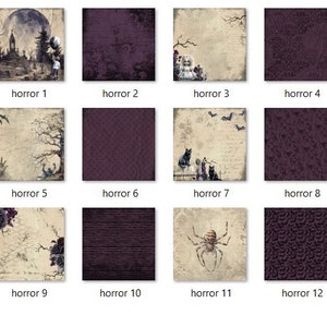 Vintage Halloween Digital Paper Pack, Horror Printable Scrapbooking ...