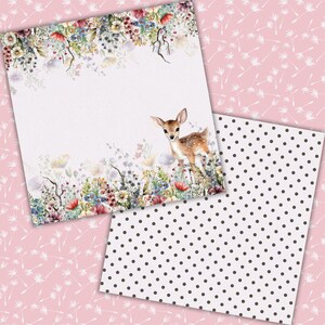 Baby Cute Forest Animals Digital Paper Pack, Wild Flowers Printable ...
