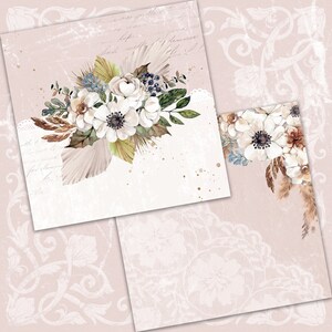 Boho Flower Digital Paper Pack, Blush Floral Pattern, Scrapbooking ...